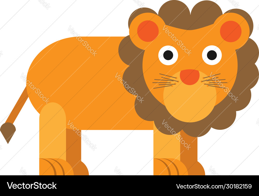 Rounded lion geometric Royalty Free Vector Image