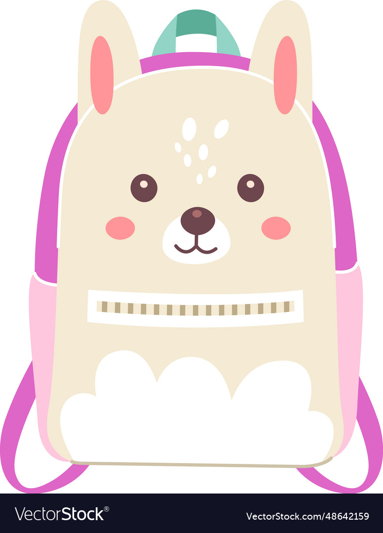 School rabbit backpack Royalty Free Vector Image