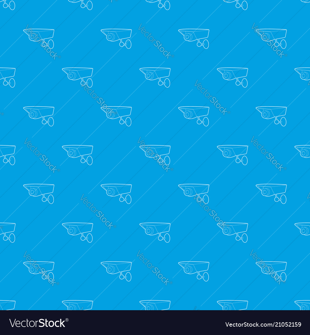 Security camera pattern seamless blue Royalty Free Vector