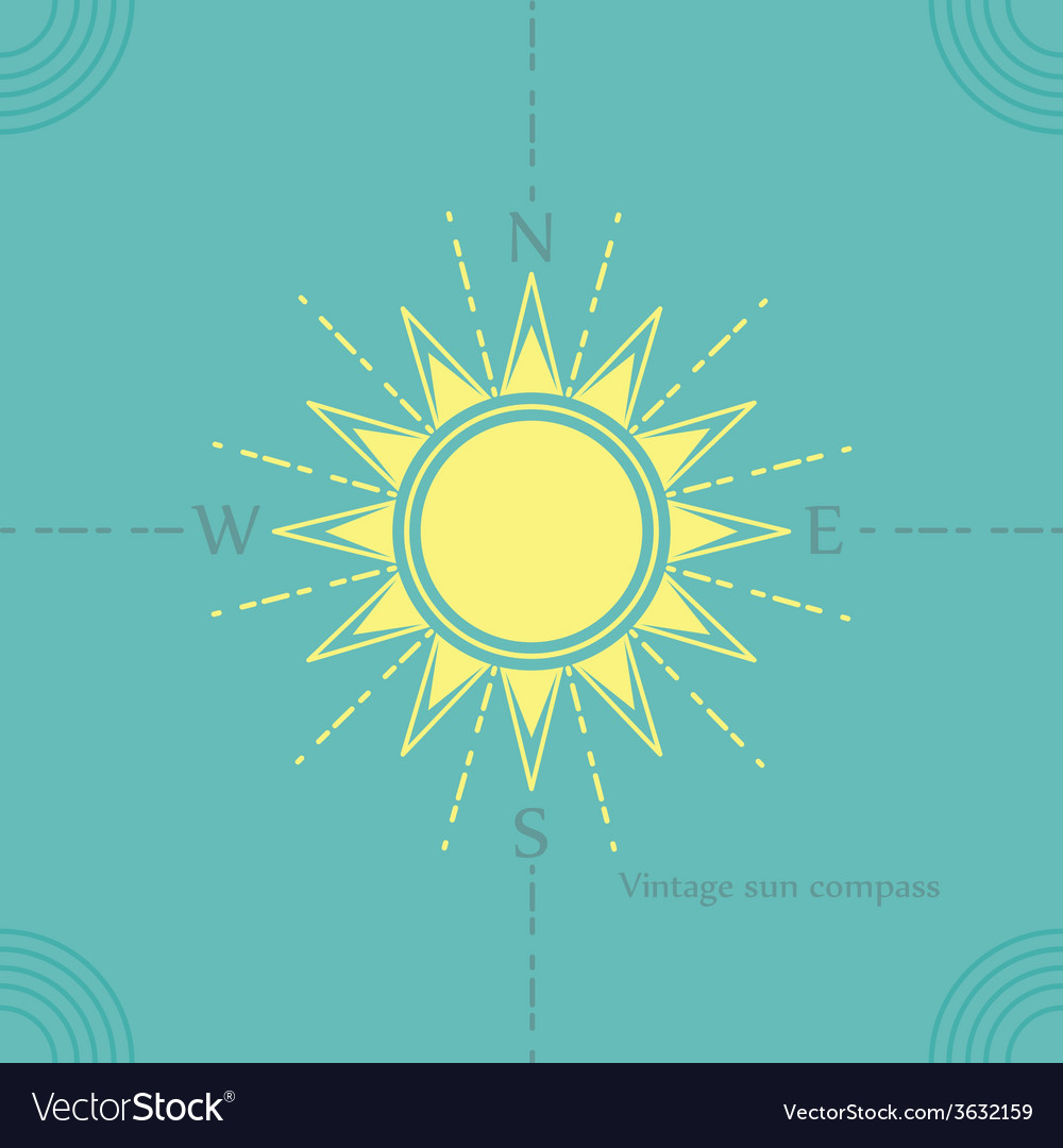 Solar compass Royalty Free Vector Image - VectorStock