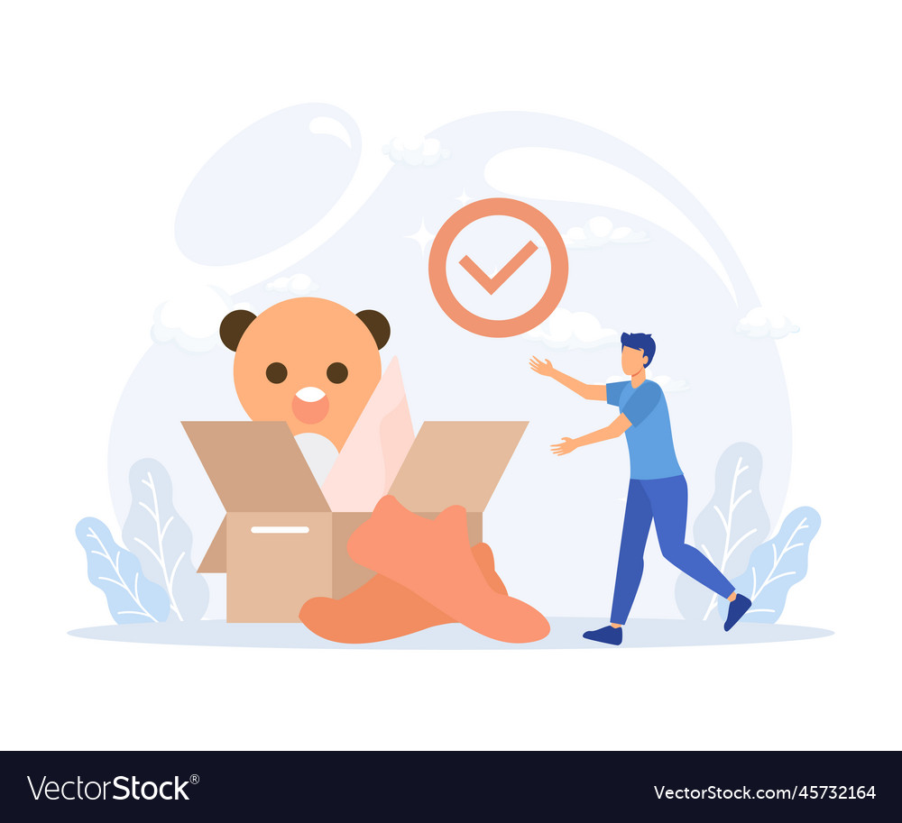 Donation volunteers collecting and packing used Vector Image Donation volunteers collecting and packing used Vector Image