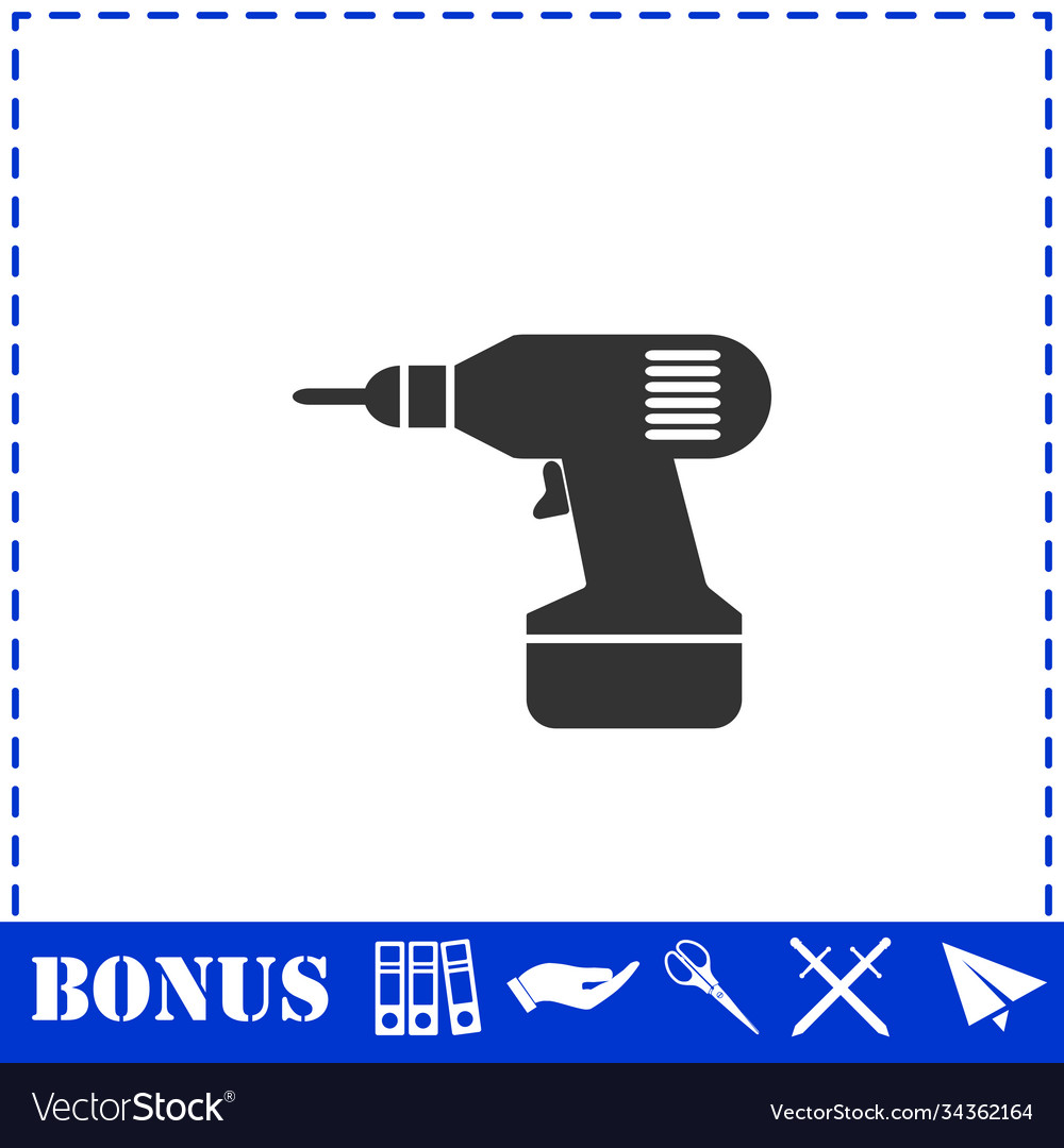 Drill icon flat Royalty Free Vector Image - VectorStock