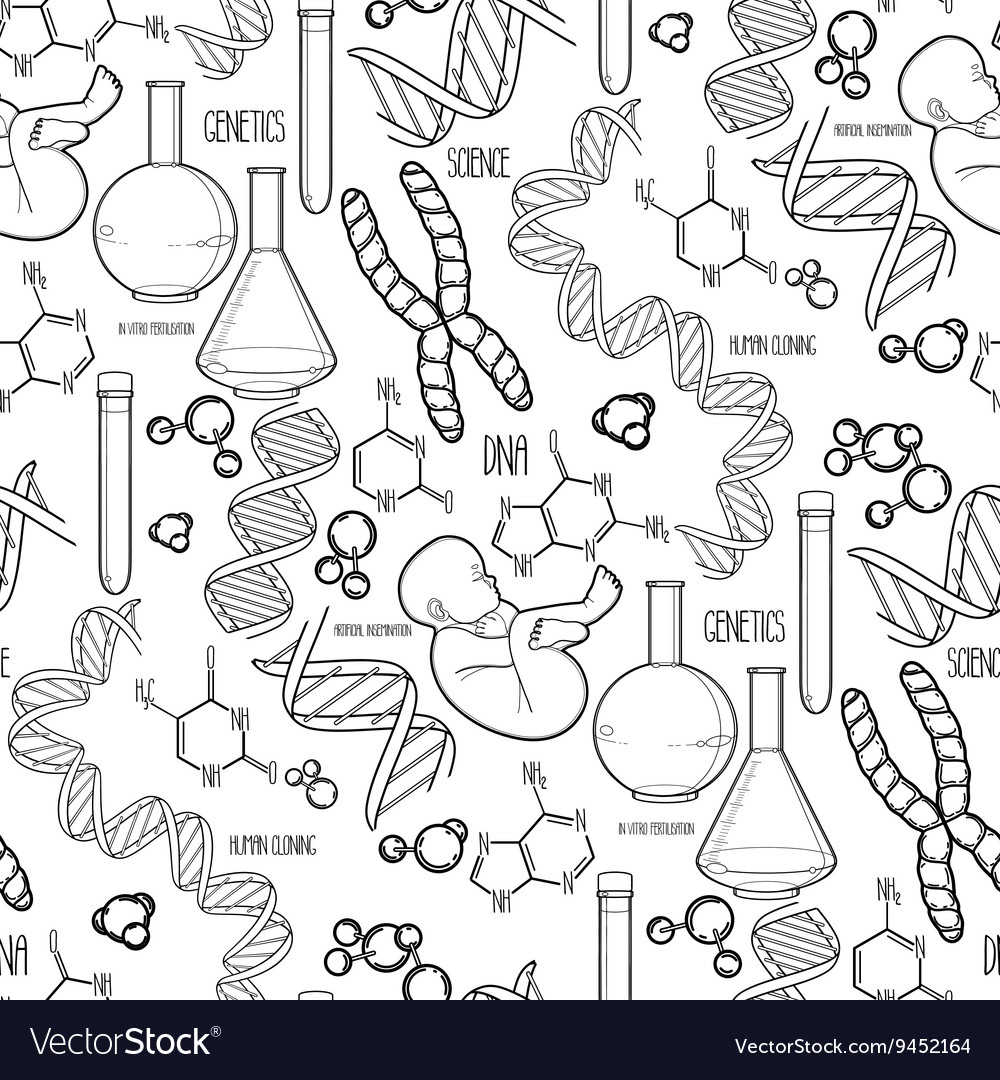 Genetic research pattern Royalty Free Vector Image