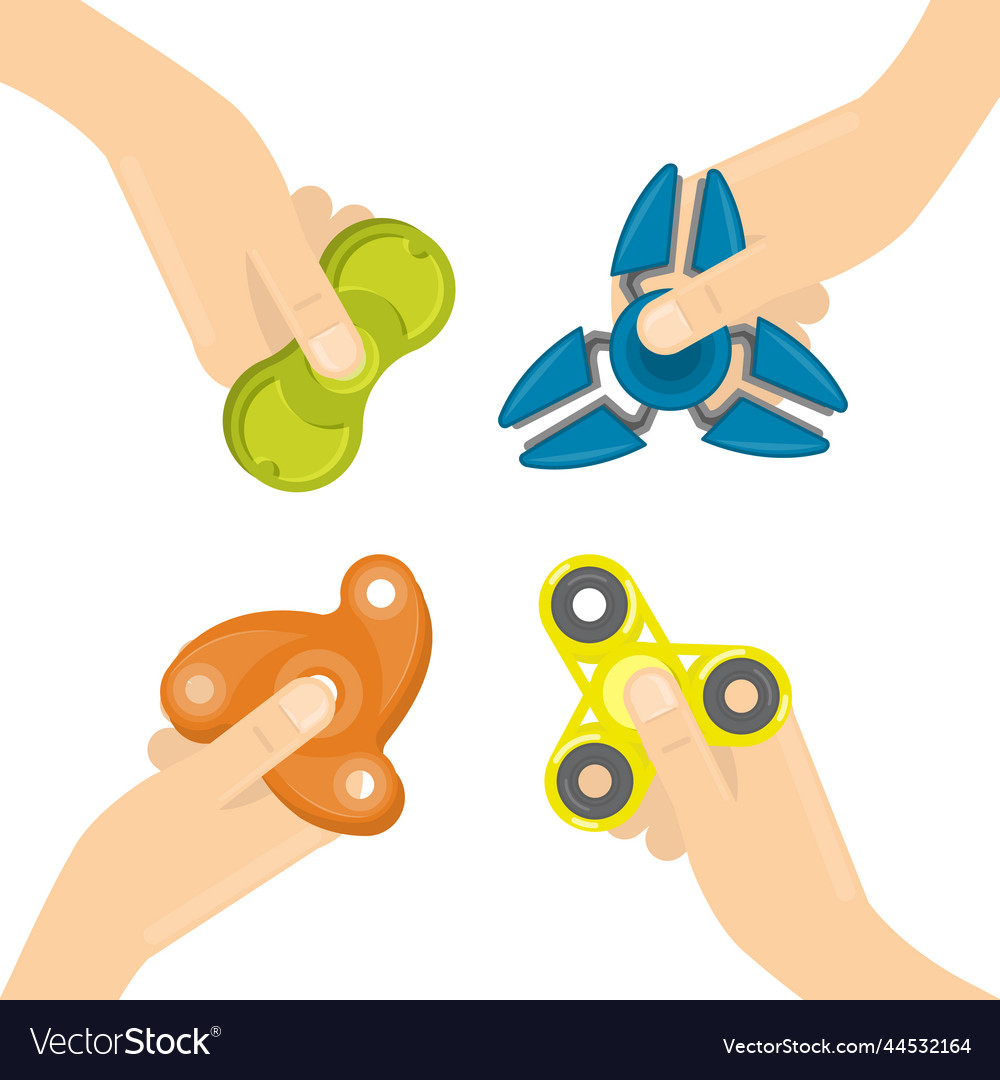 Hand spinner set Royalty Free Vector Image - VectorStock