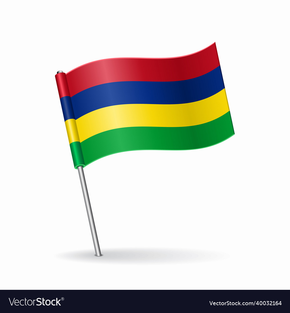 Mauritius flag map pointer layout Royalty Free Vector Image
