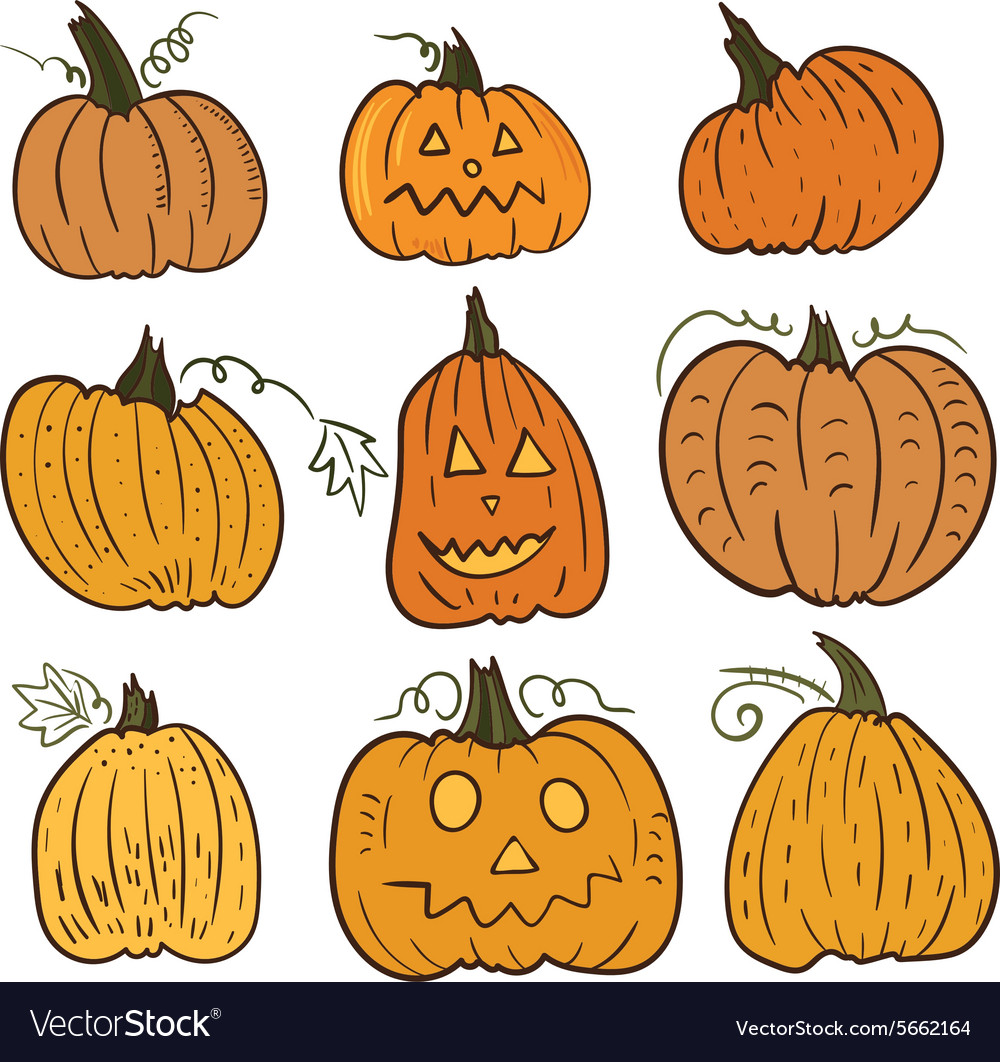 Pumpkin set Royalty Free Vector Image - VectorStock