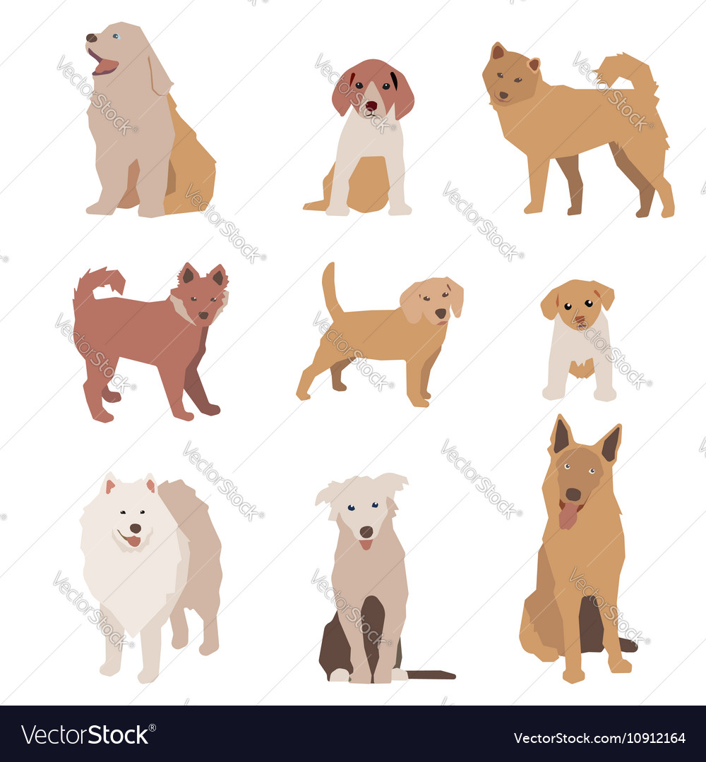 Set of dog character Dogs isolated Royalty Free Vector Image