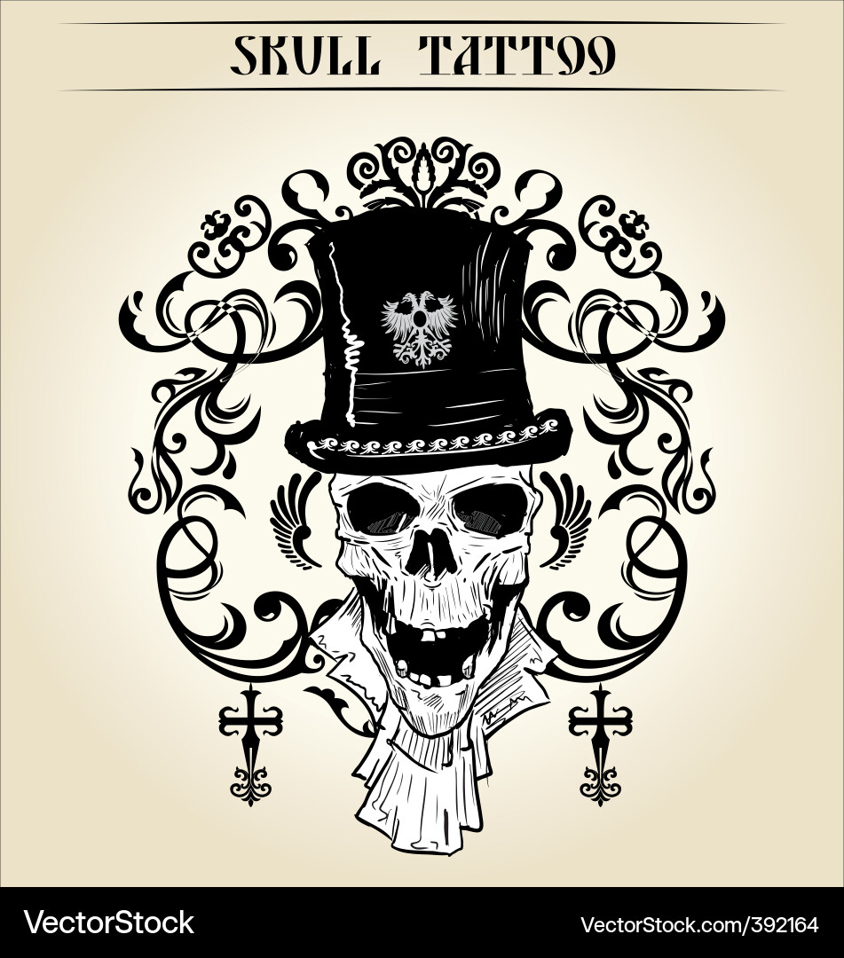 Skull tattoo Royalty Free Vector Image - VectorStock