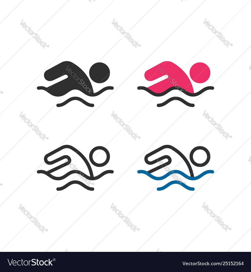 Swimmer icon set Royalty Free Vector Image - VectorStock