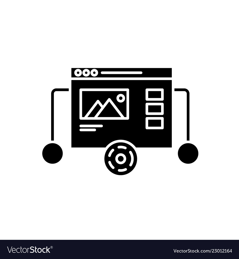 Website prototyping black icon sign Royalty Free Vector