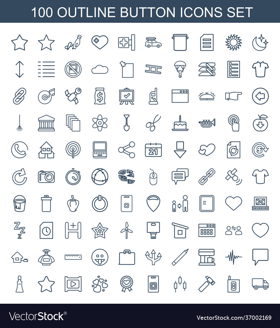 Button icons Royalty Free Vector Image - VectorStock