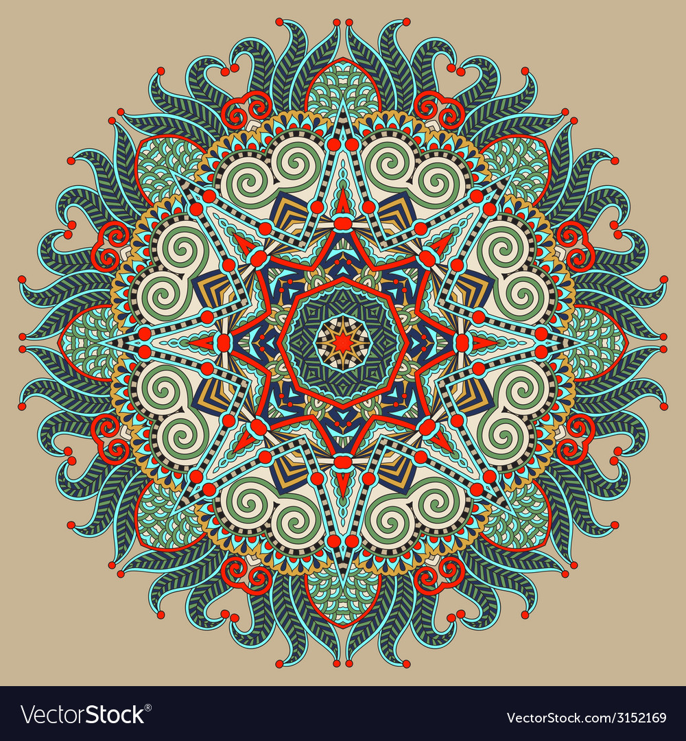Circle lace ornament round ornamental geometric Vector Image