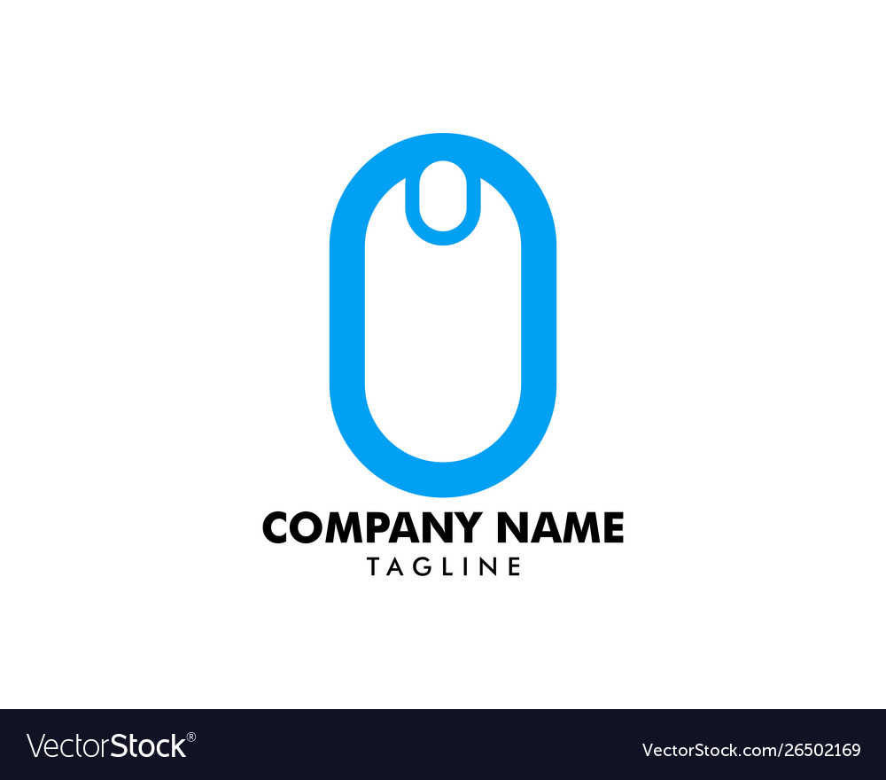 Computer mouse logo template Royalty Free Vector Image