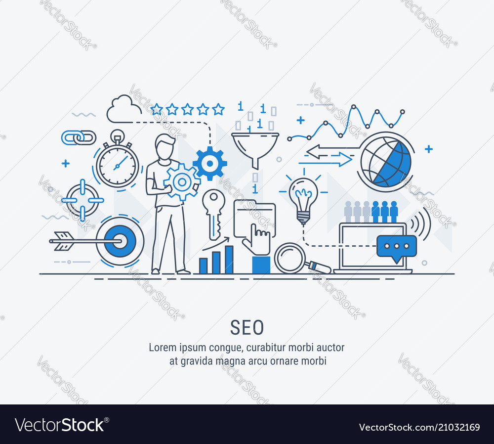 Concept seo optimization in search engine Vector Image