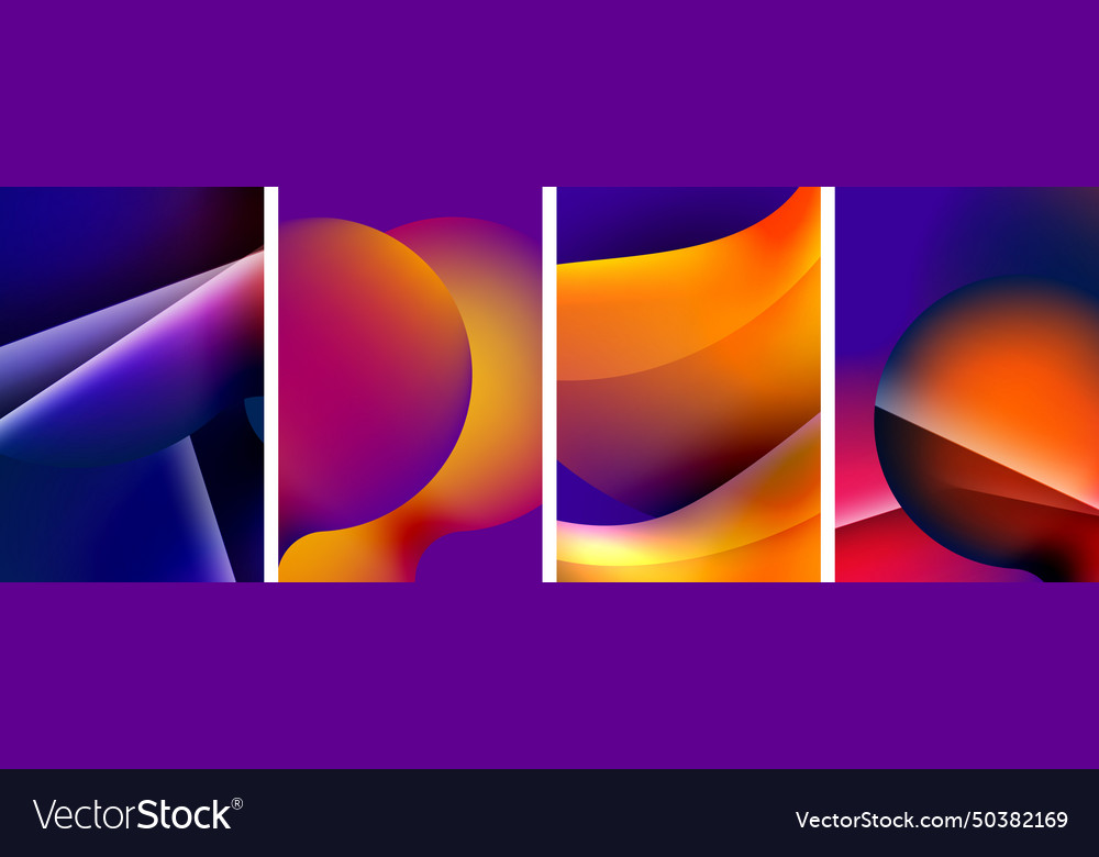 Liquid abstract shapes with gradient colors Vector Image