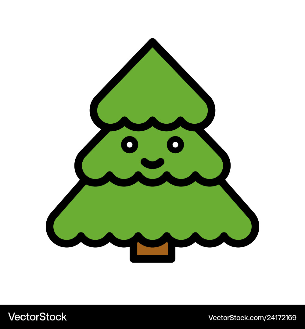 Pine spring season filled icon editable stroke Vector Image