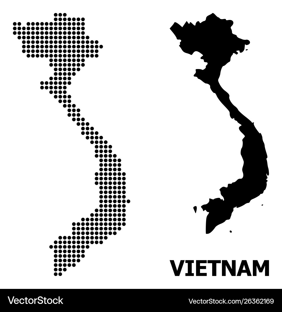 Pixel pattern map vietnam Royalty Free Vector Image