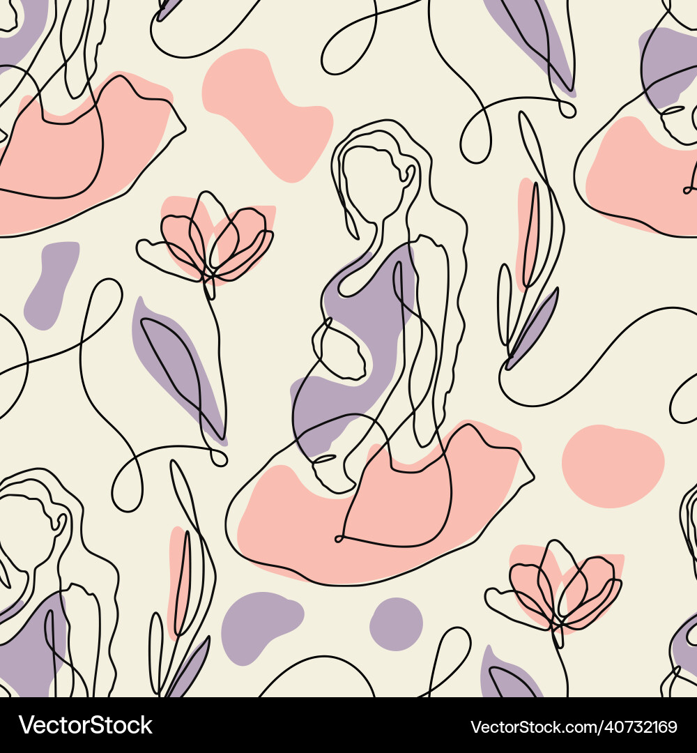 Pregnant woman - mother seamless pattern Vector Image