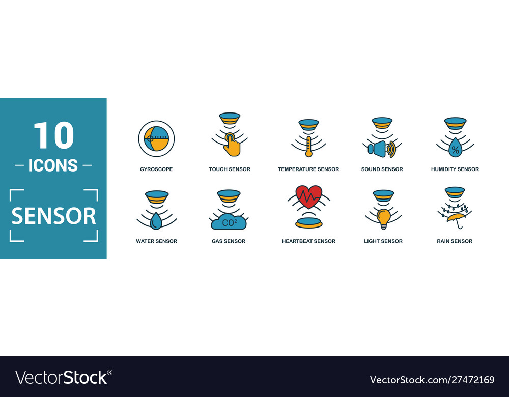 Sensor icon set include creative elements water Vector Image