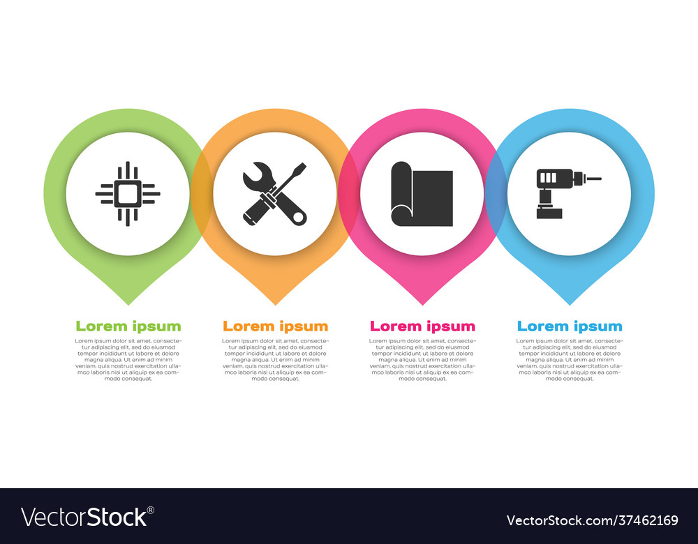 Set processor with microcircuits cpu screwdriver Vector Image Set processor with microcircuits cpu screwdriver Vector Image
