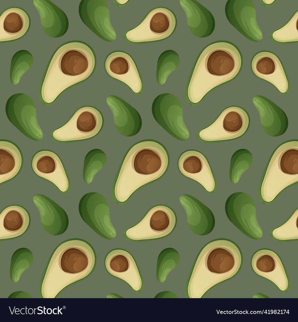 Avocado seamless pattern for design packaging Vector Image