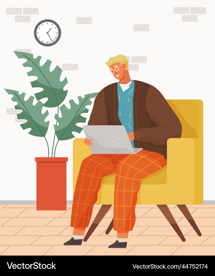 Business employees on their workspace co-worker Vector Image