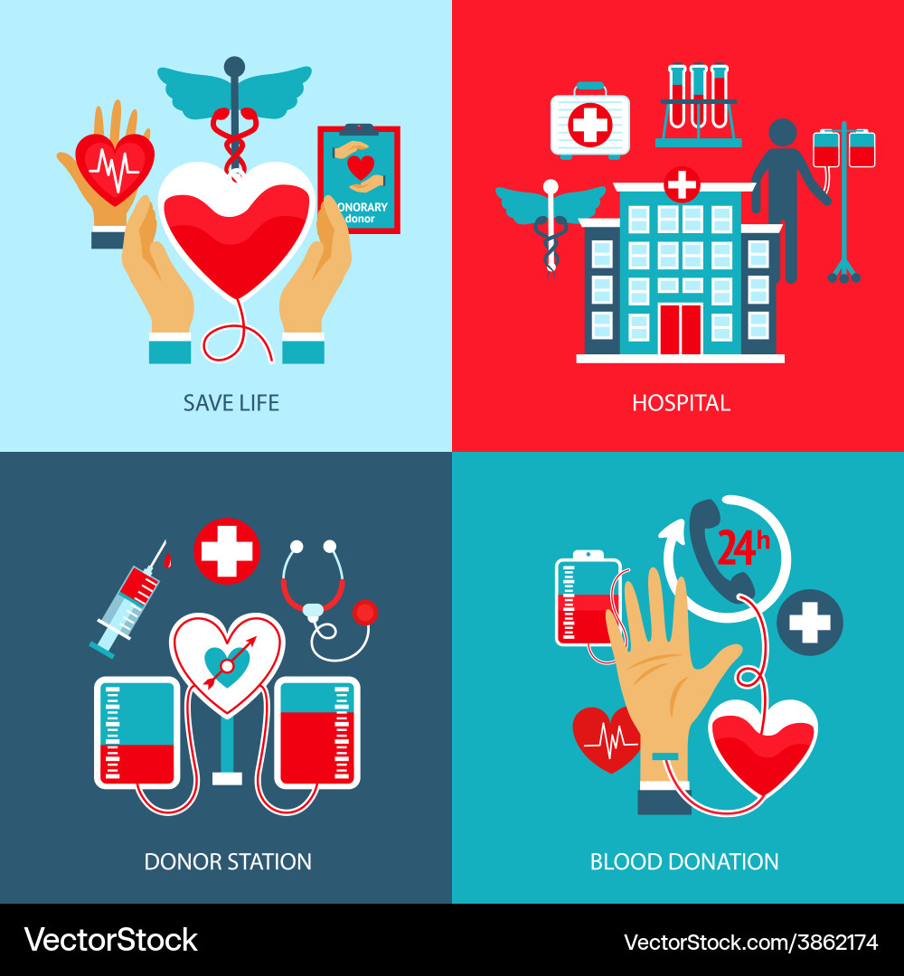 Donor Concept Set Royalty Free Vector Image - VectorStock