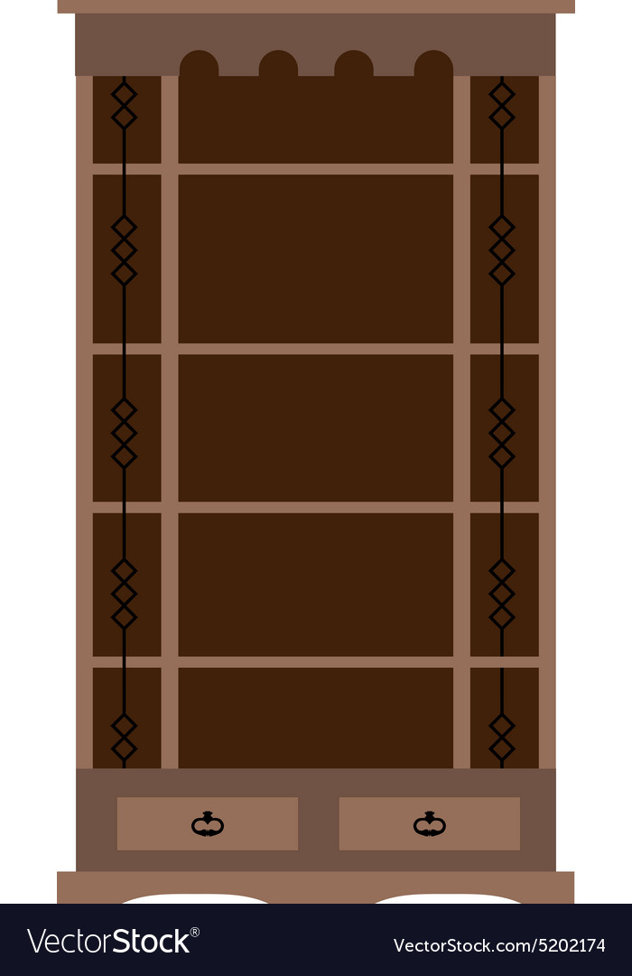 Empty bookcase Royalty Free Vector Image - VectorStock