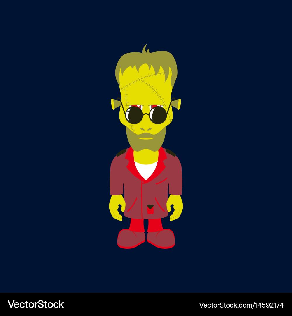 Flat on background of zombie men Royalty Free Vector Image