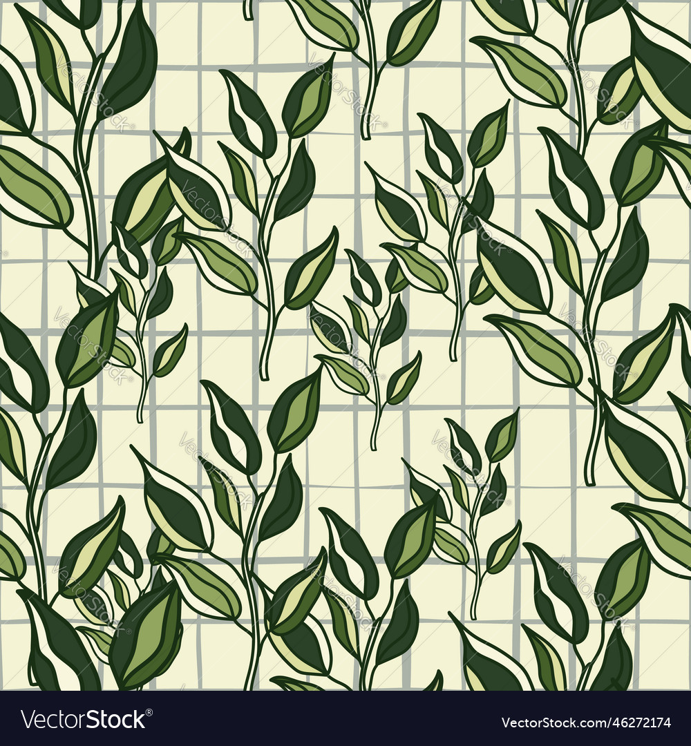 Seamless pattern branches with leaves organic Vector Image Seamless pattern branches with leaves organic Vector Image