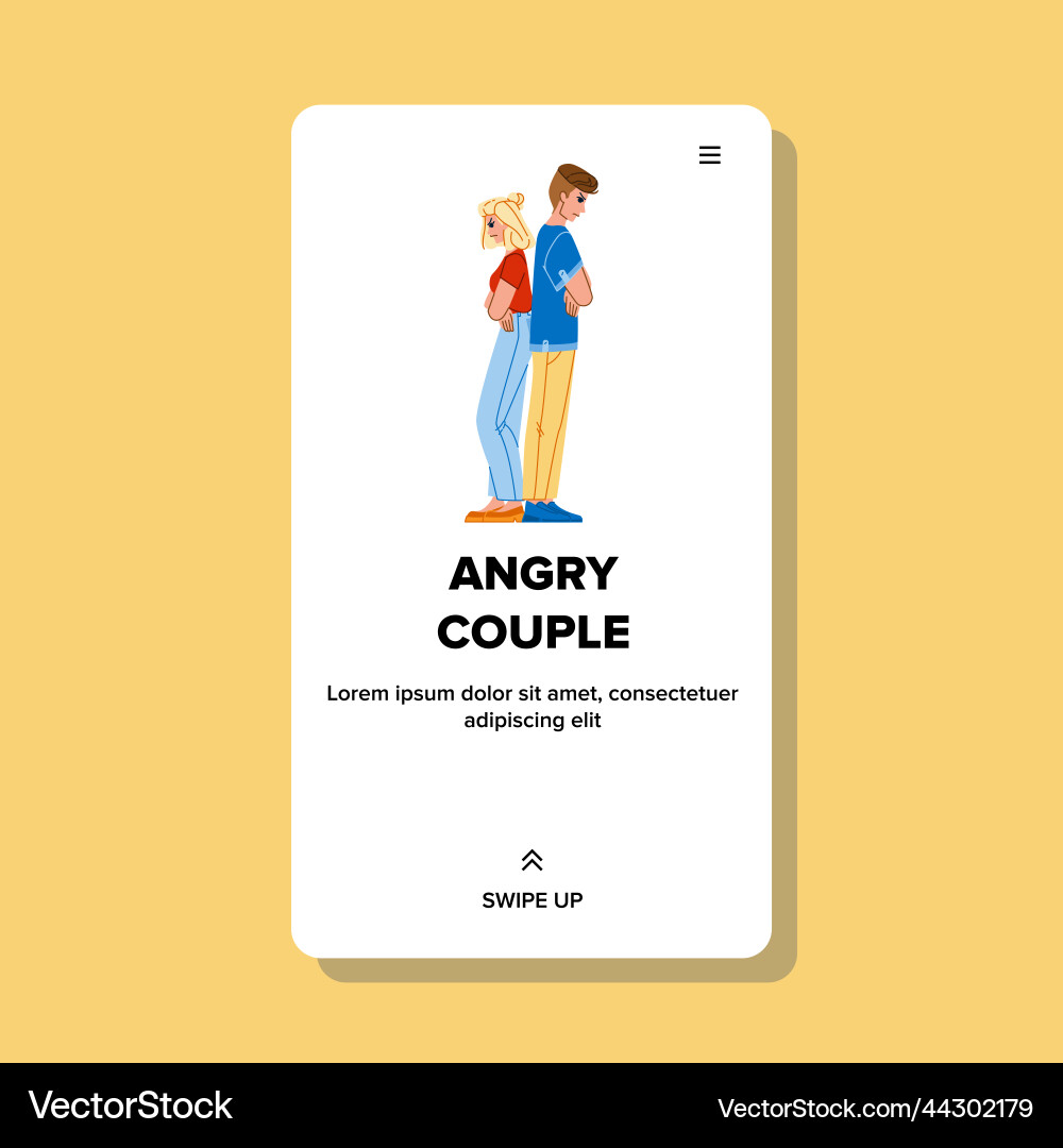 Angry couple Royalty Free Vector Image - VectorStock