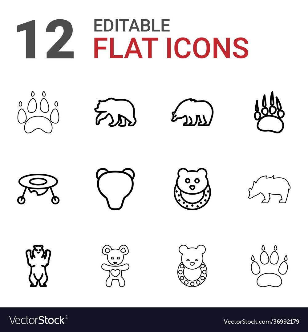 Bear icons Royalty Free Vector Image - VectorStock