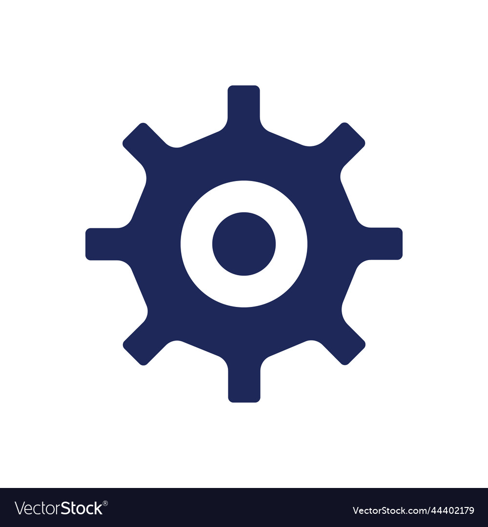 Cogwheel black glyph ui icon Royalty Free Vector Image