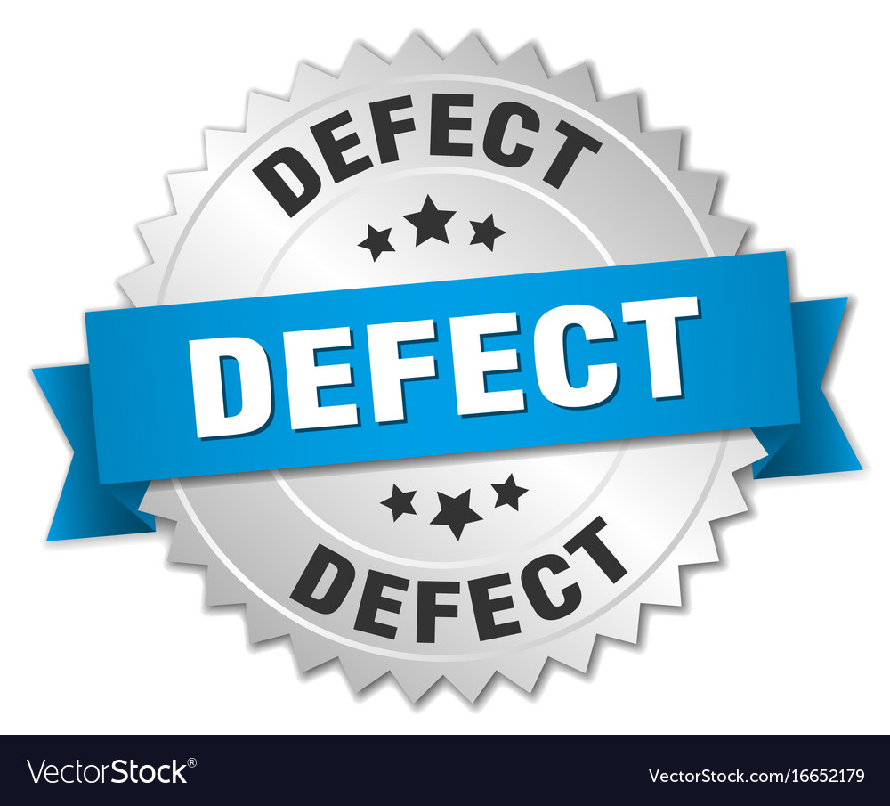 Defect round isolated silver badge Royalty Free Vector Image