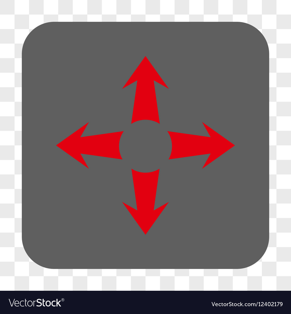 Expand arrows rounded square button Royalty Free Vector