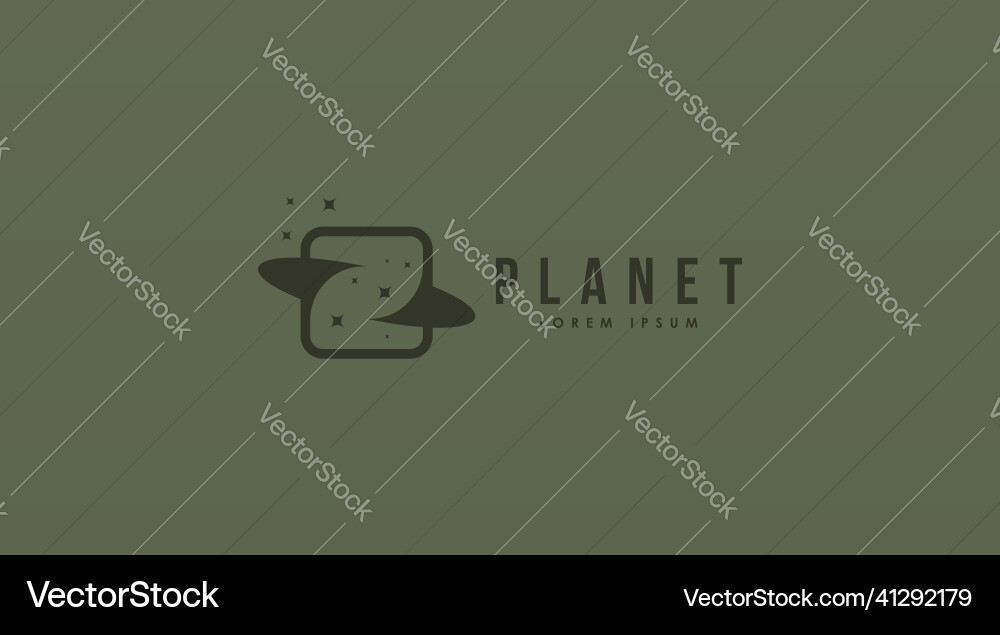 Flat planet logo template Royalty Free Vector Image