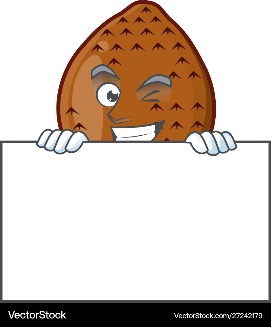 Grinning with board salak fruit cartoon character Vector Image