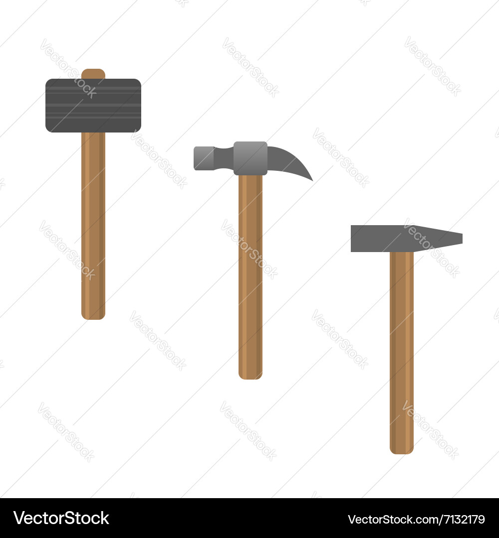Hammer set Royalty Free Vector Image - VectorStock