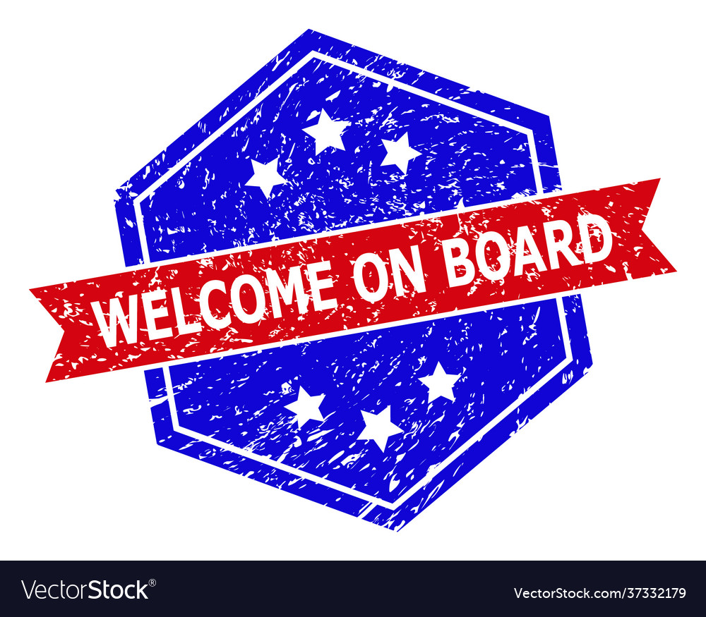 Hexagon bicolor welcome on board rubber stamp Vector Image Hexagon bicolor welcome on board rubber stamp Vector Image