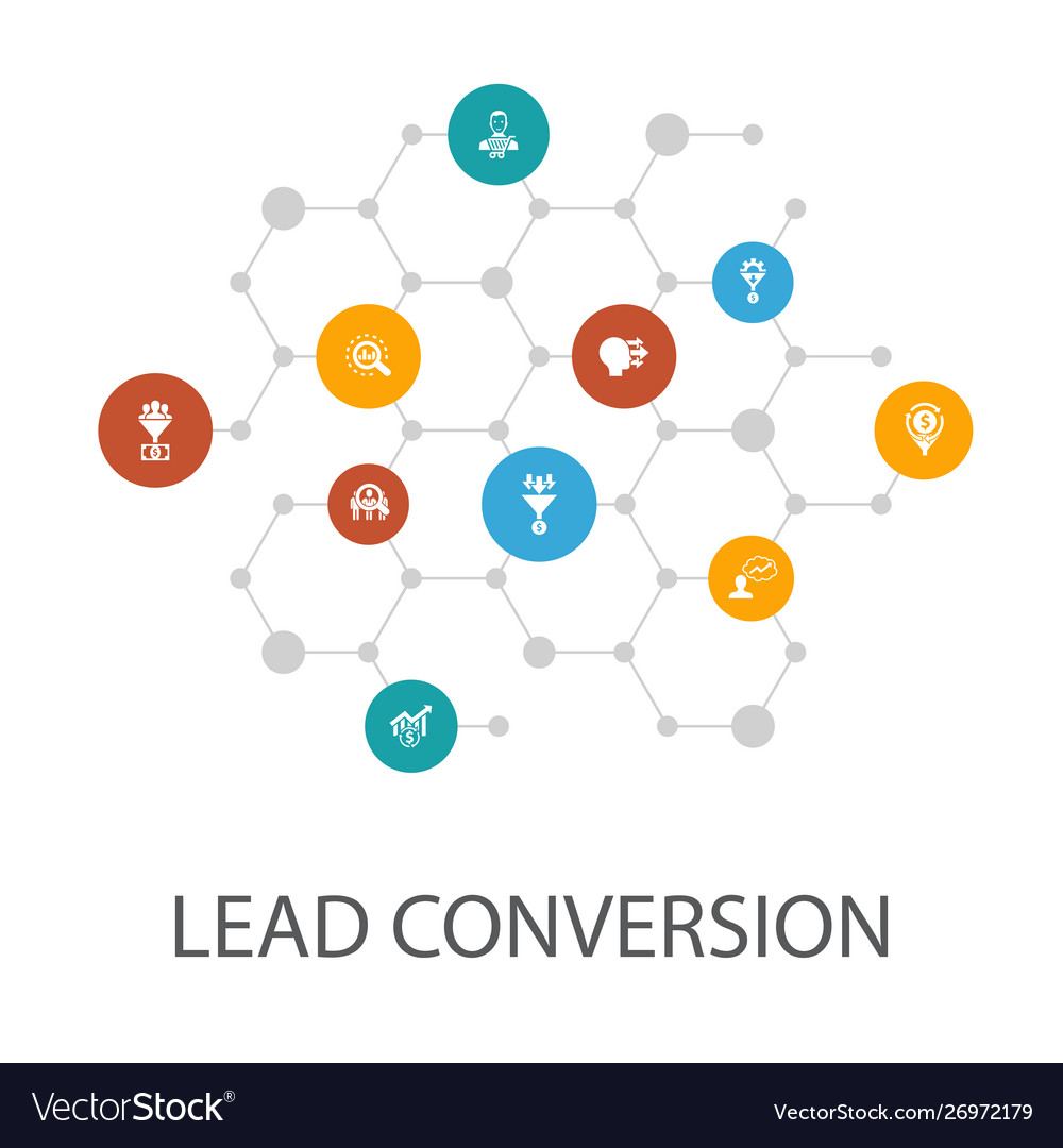 Lead conversion presentation template cover Vector Image