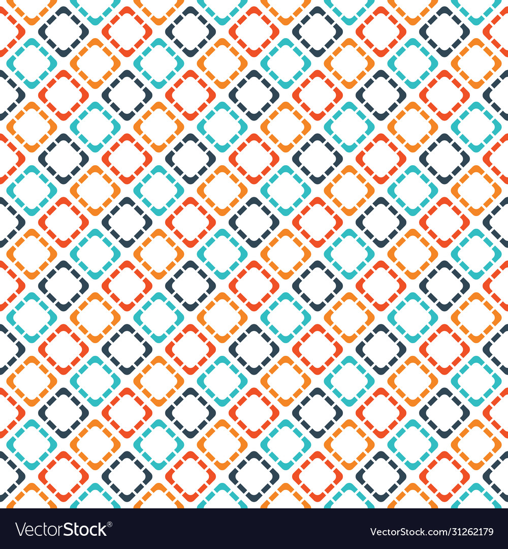 Multicolor square dashed frame seamless pattern Vector Image