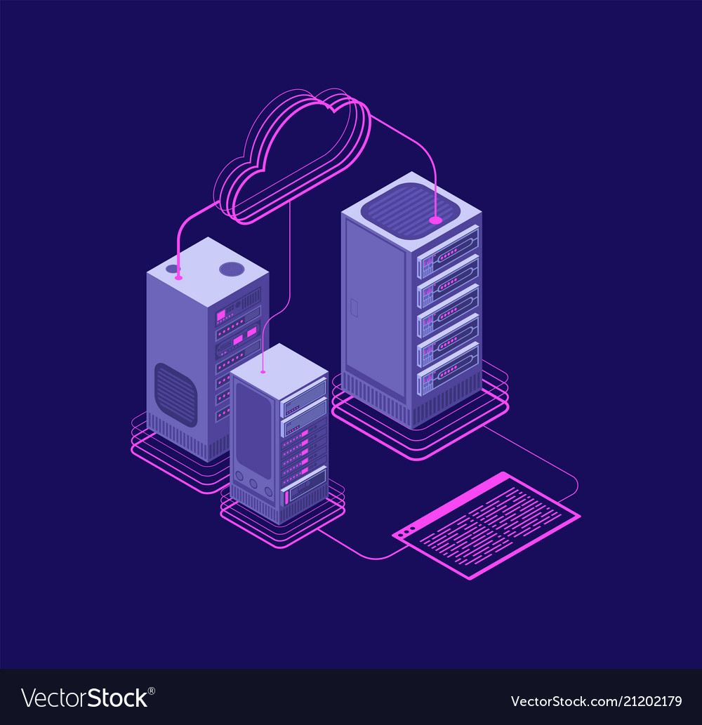 Network hosting solutions datacenter with Vector Image