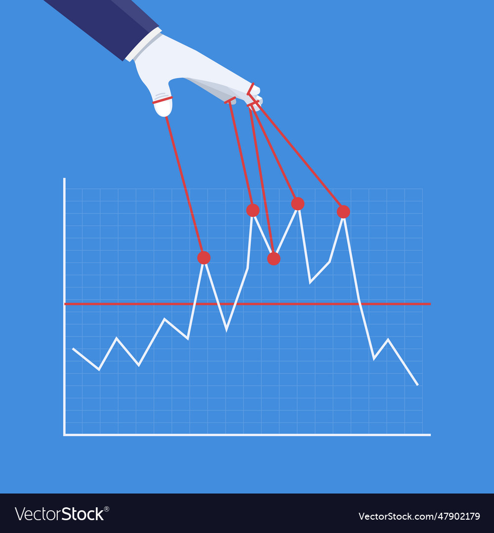 Puppet master controlling graphic chart concept Vector Image