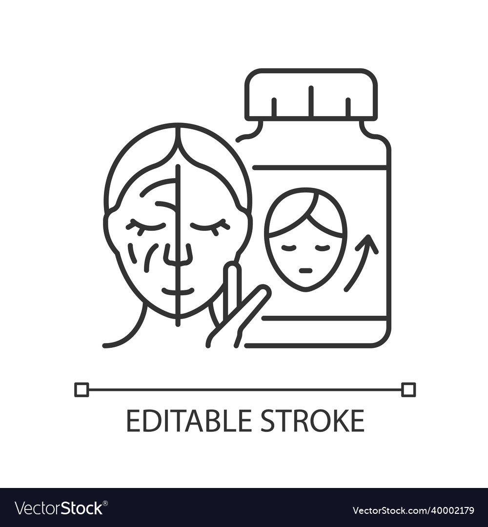 Rejuvenative supplements linear icon Royalty Free Vector