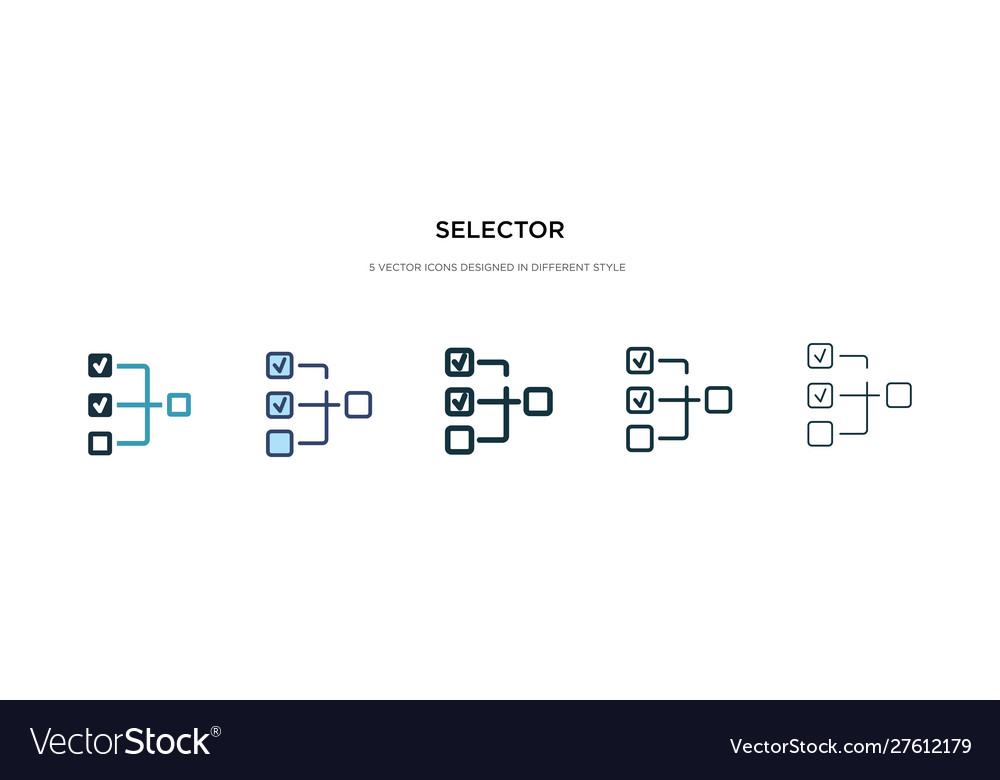 Selector icon in different style two colored Vector Image