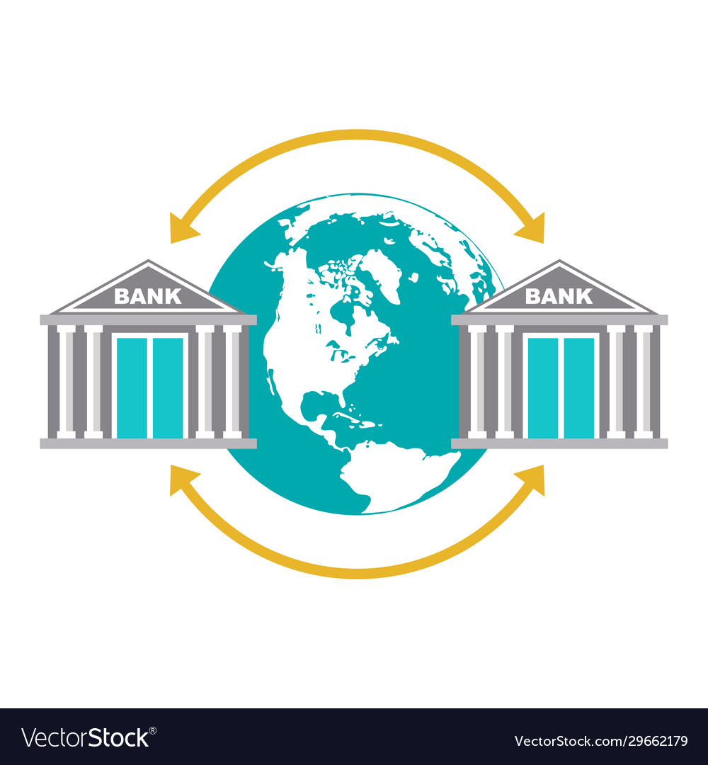 Transfer Money From Bank Cash Transactions Vector Image