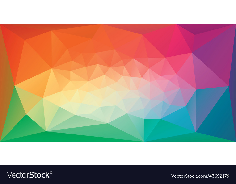 Triangular polygonal rainbow background Royalty Free Vector