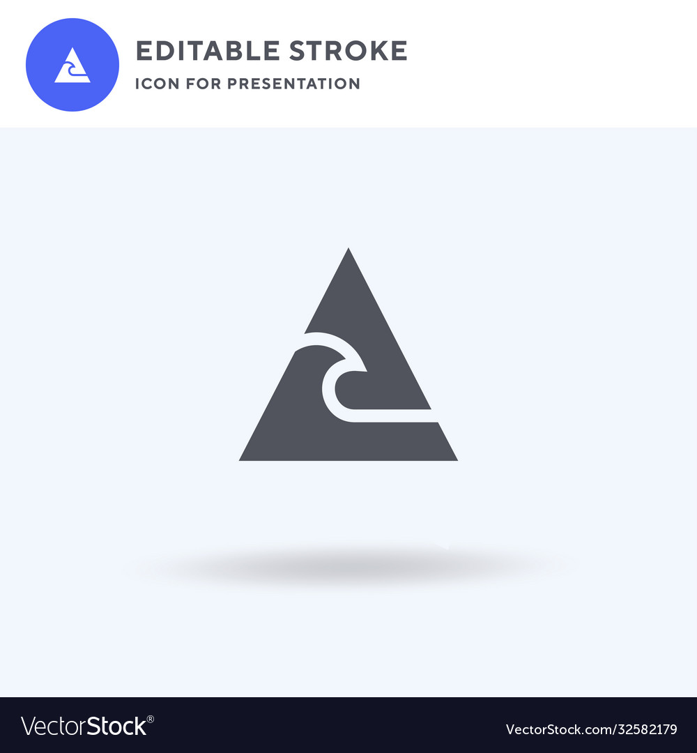 Tsunami icon filled flat sign solid Royalty Free Vector