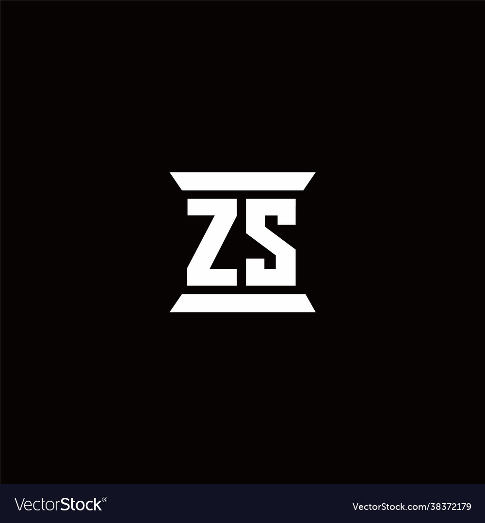 Zs logo monogram with pillar shape designs Vector Image