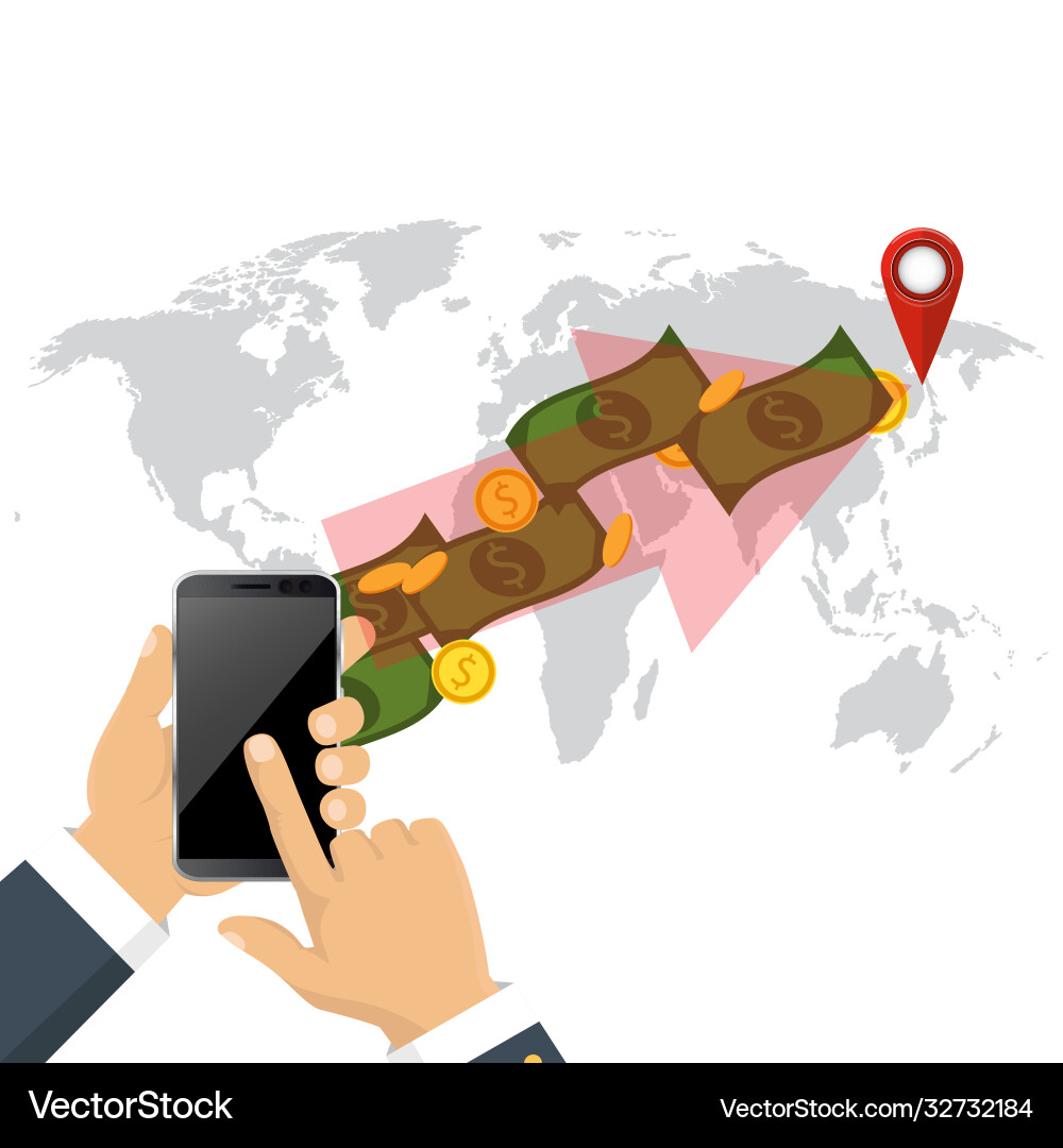 Banking payment app sending and receiving money Vector Image